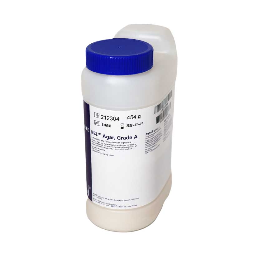 Grade A Agar, Bottle, 454g